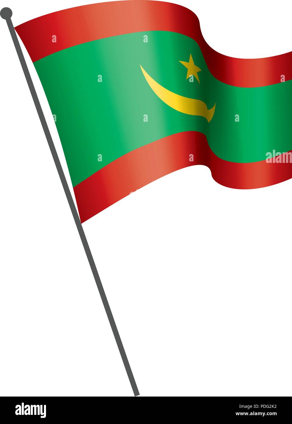 Mauritania flag, vector illustration on a white background Stock Vector ...