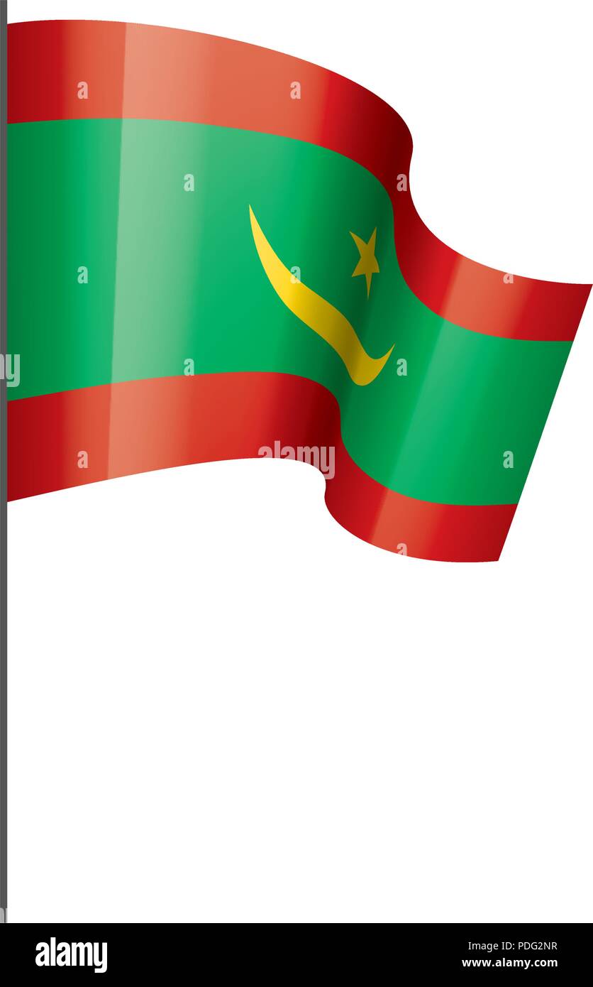 Mauritania flag, vector illustration on a white background Stock Vector ...