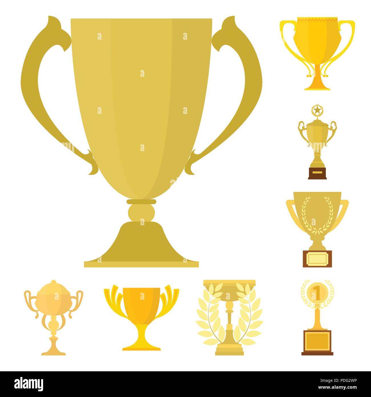Gold Cup cartoon icons in set collection for design. Winners Cup vector ...