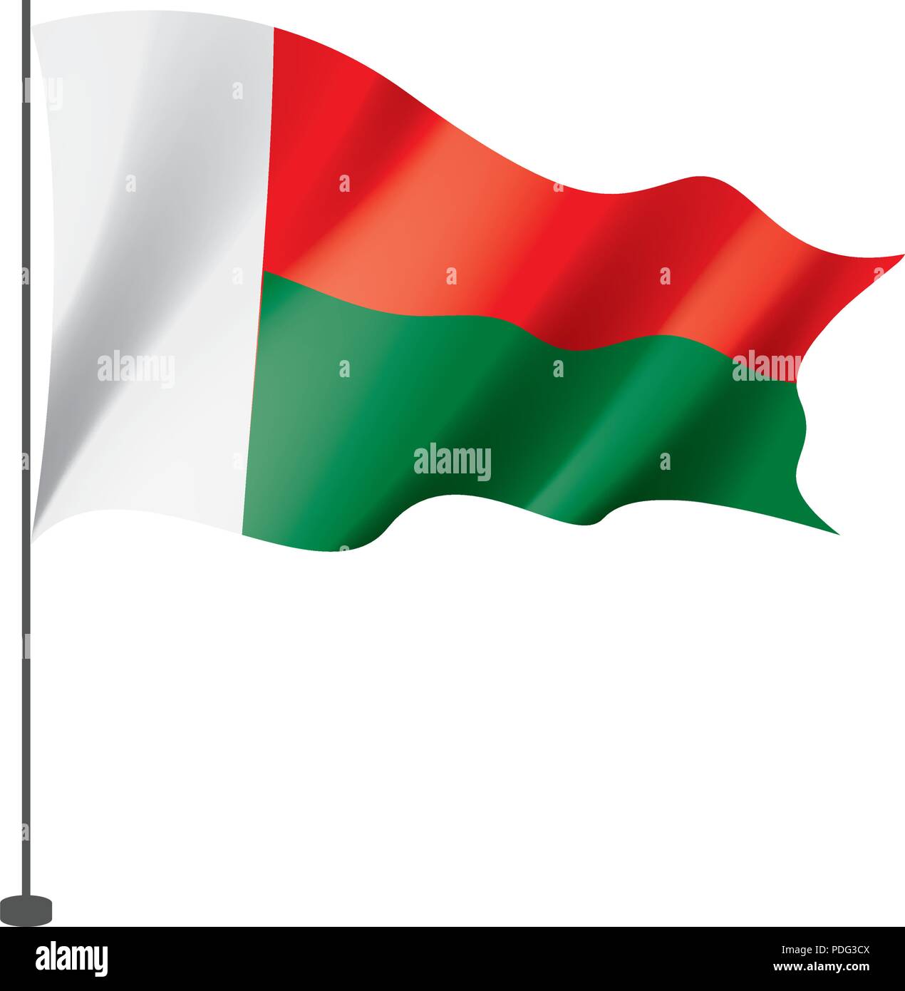 Madagascar flag, vector illustration on a white background Stock Vector ...
