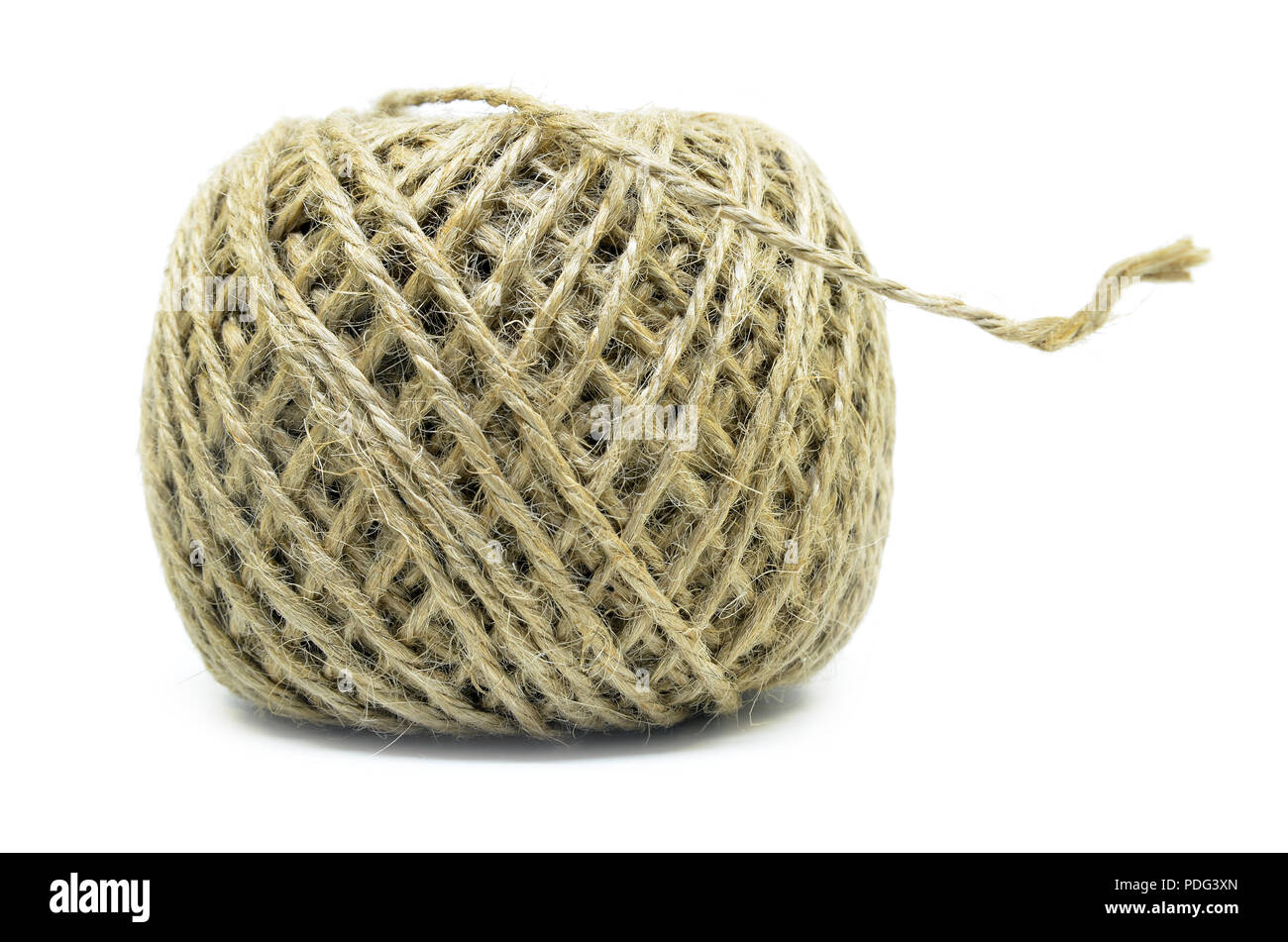 Linen string isolated on a white background Stock Photo - Alamy