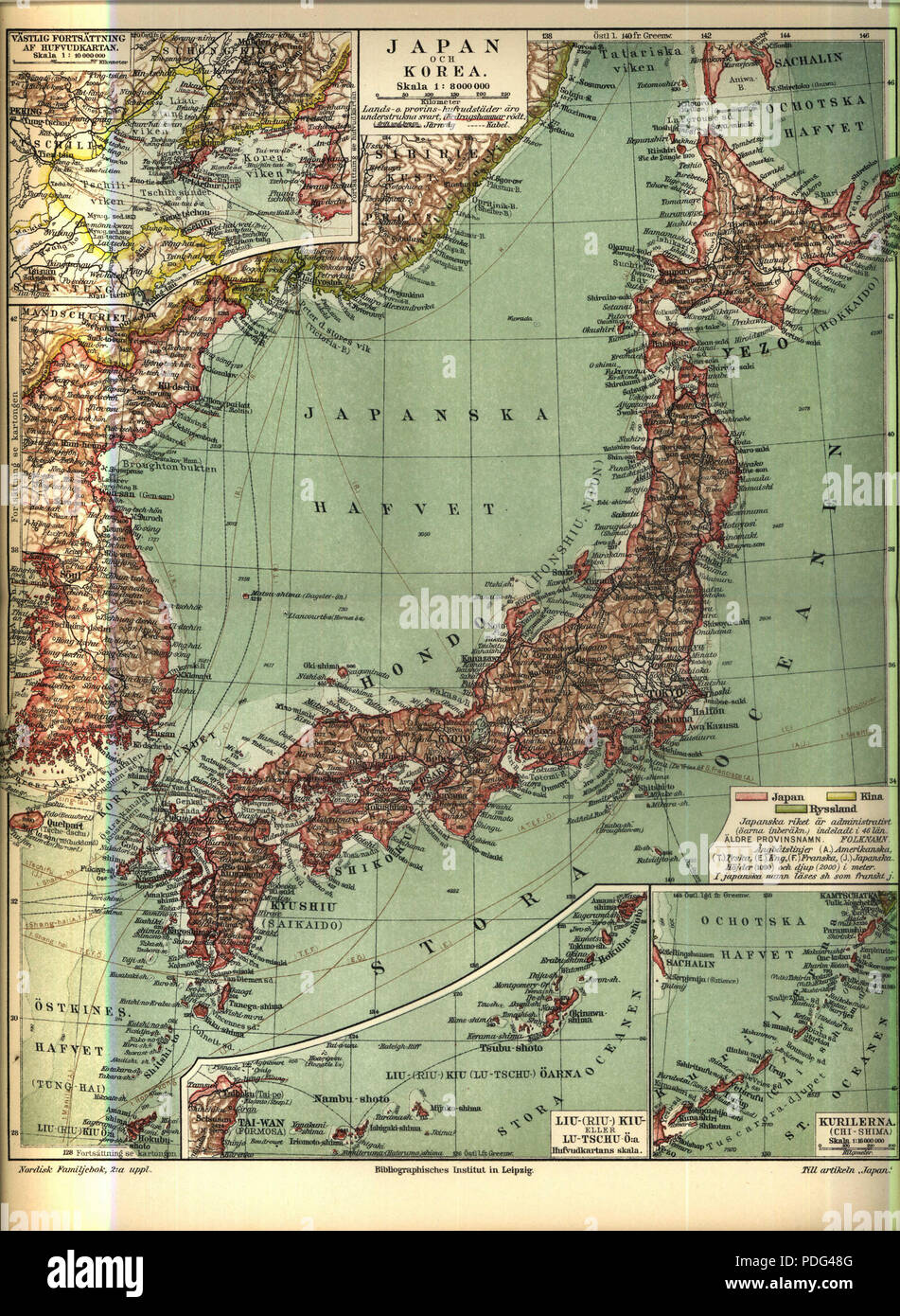 Japan map 1900 hi-res stock photography and images - Alamy