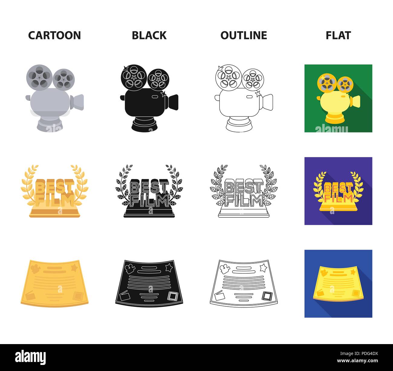 Different Types Of Film Stock Vector Images - Alamy