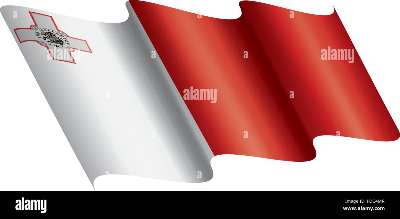 Malta flag, vector illustration on a white background Stock Vector ...