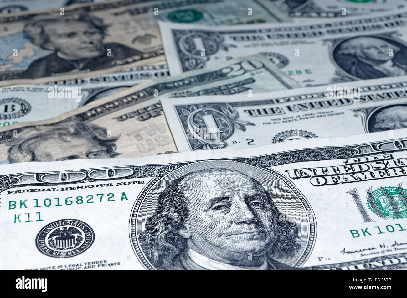 American dollars laid out as a background Stock Photo - Alamy