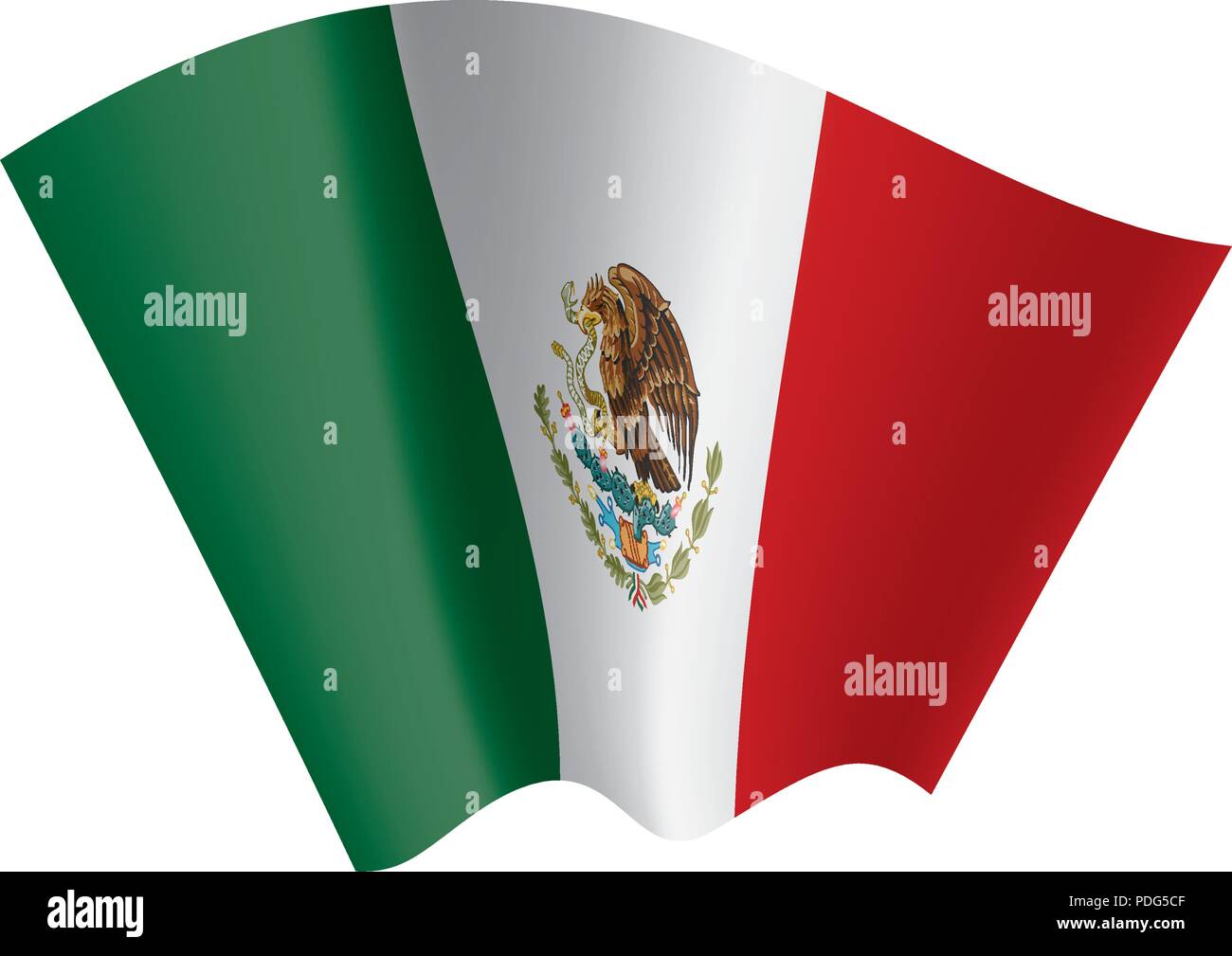 Mexican flag, vector illustration on a white background Stock Vector ...