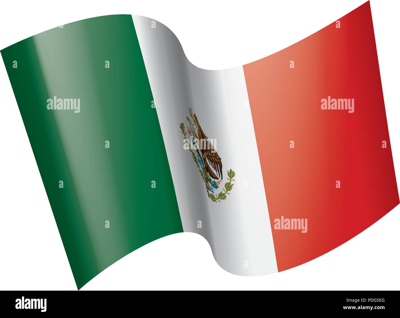 Mexican flag, vector illustration on a white background Stock Vector ...