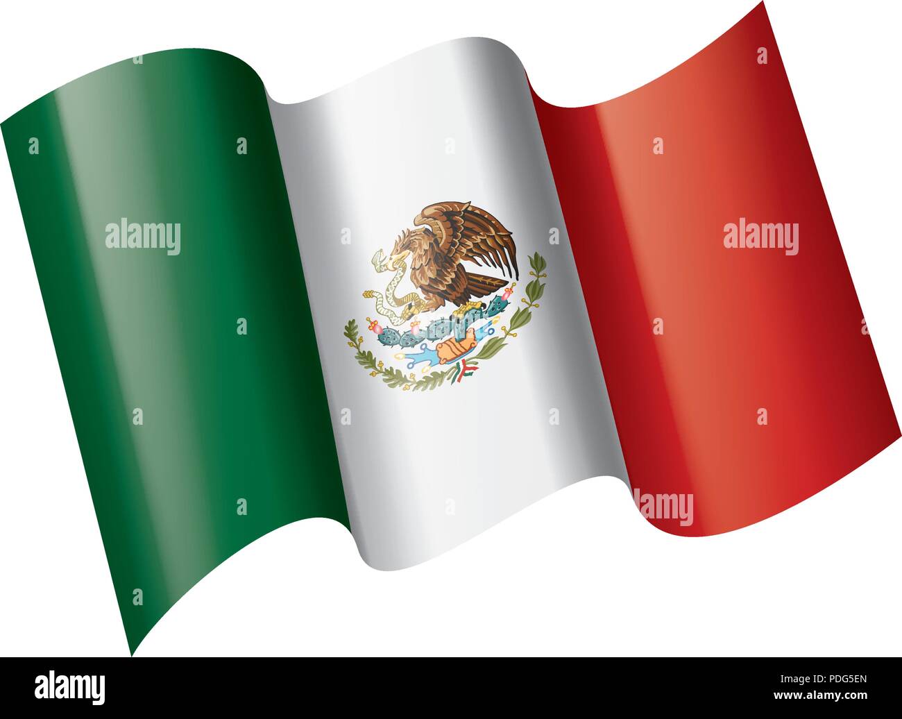 Mexican flag, vector illustration on a white background Stock Vector ...