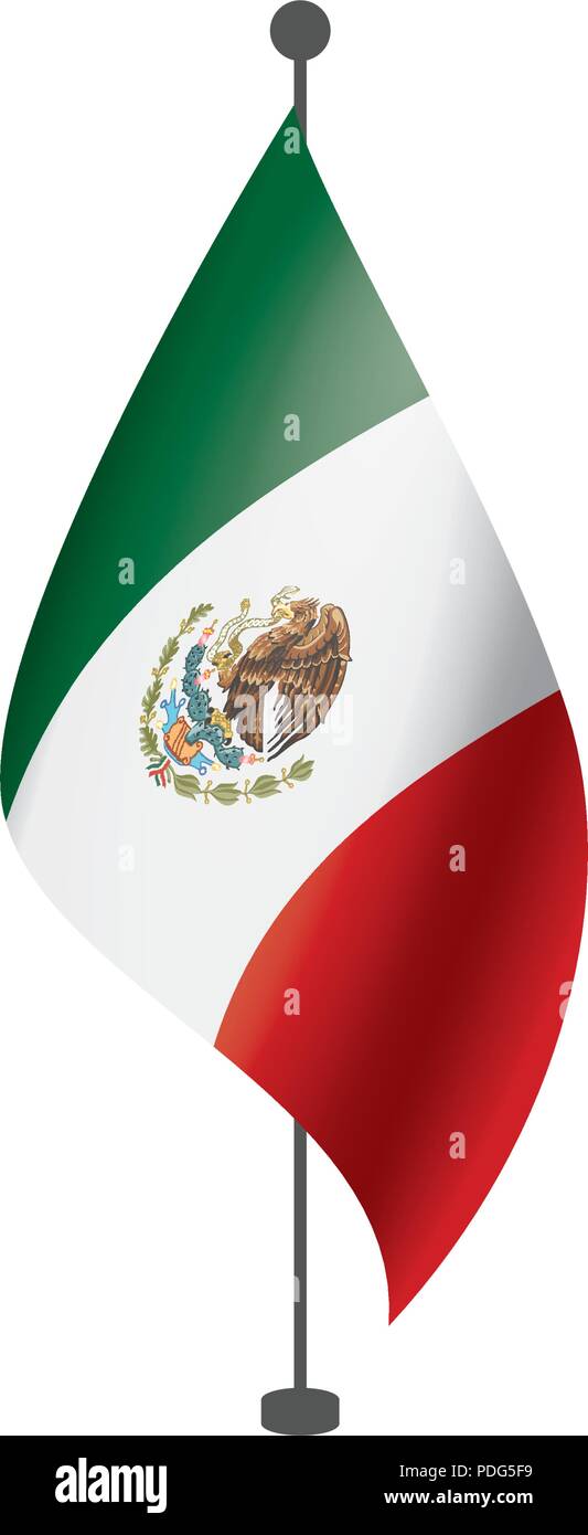 Mexican flag, vector illustration on a white background Stock Vector ...