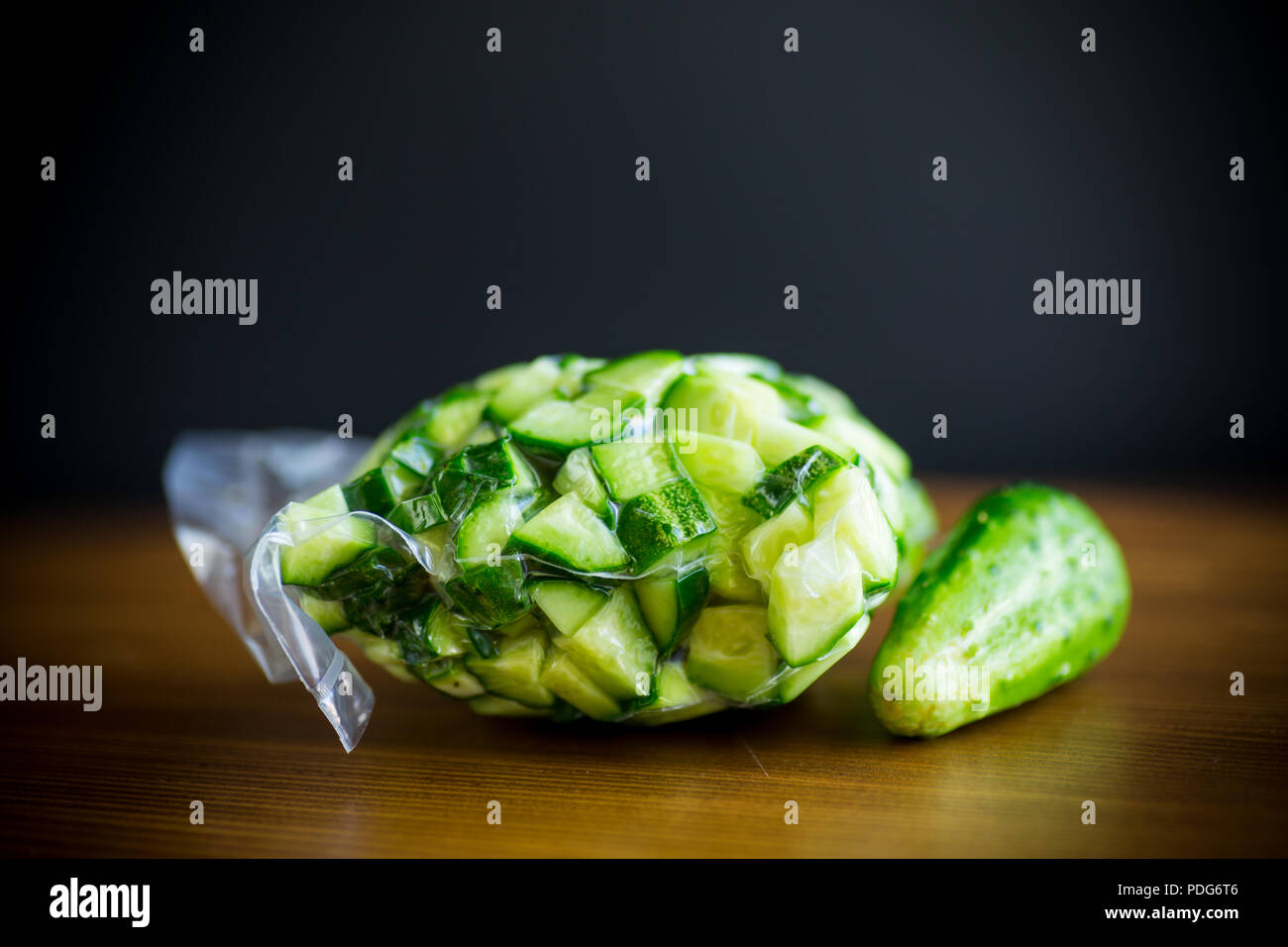 fresh sliced cucumbers in a vacuum package Stock Photo - Alamy