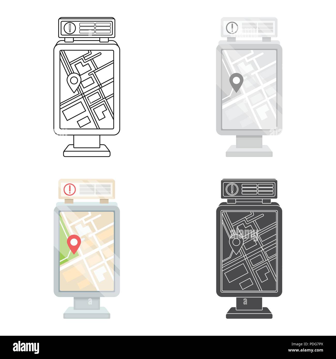 Information board icon in cartoon style isolated on white background ...