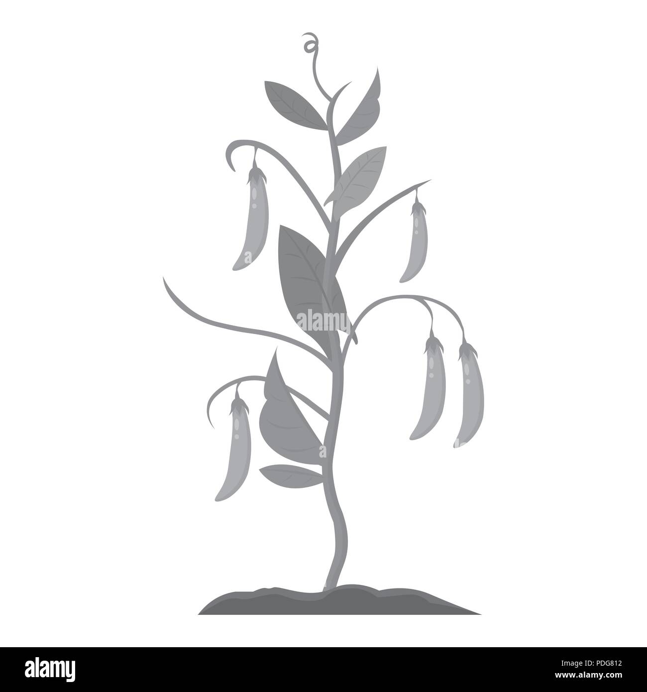 Peas icon monochrome. Single plant icon from the big farm, garden ...