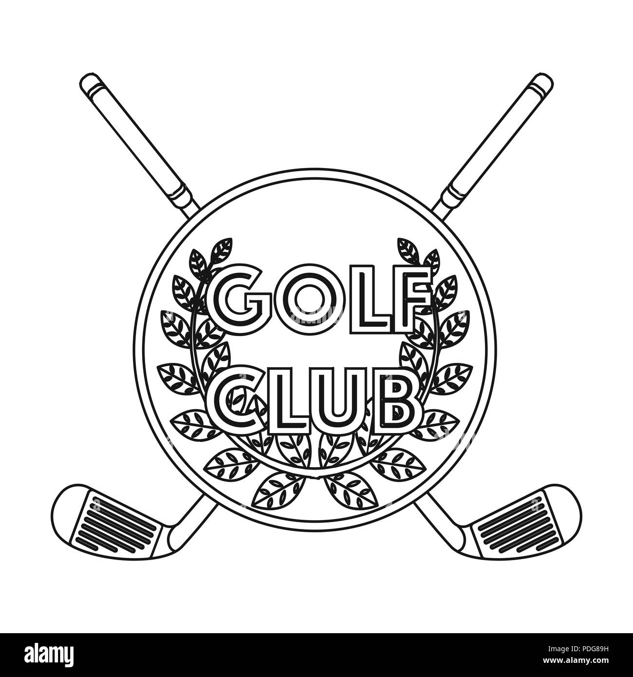 Emblem of the golf club.Golf club single icon in outline style vector ...