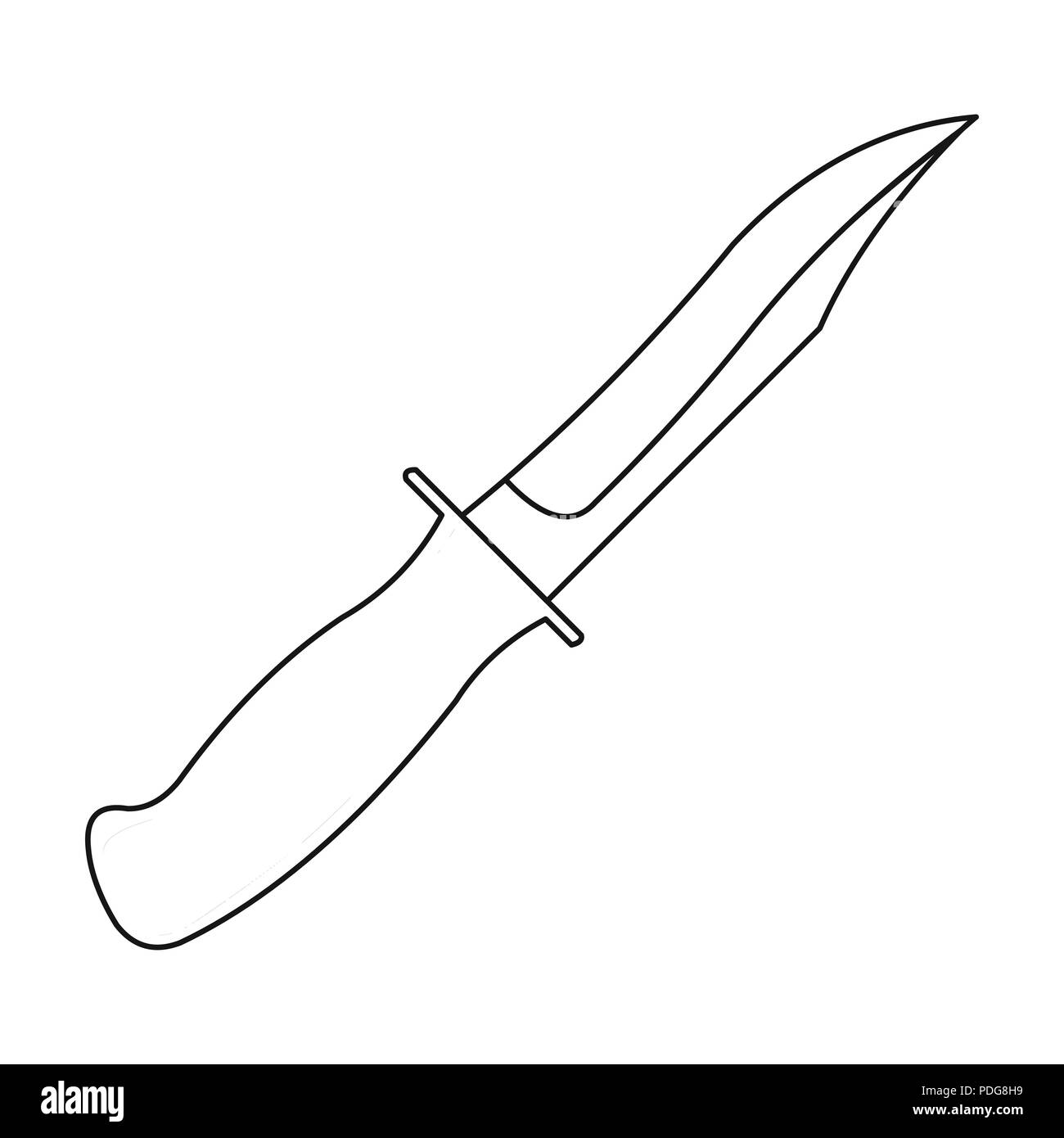 Military combat knife icon outline. Single weapon icon from the big ...