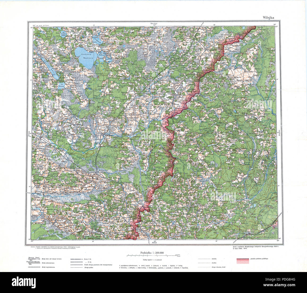 378 WIG Mapa Operacyjna Polski - 38 Wilejka 1924 Stock Photo - Alamy