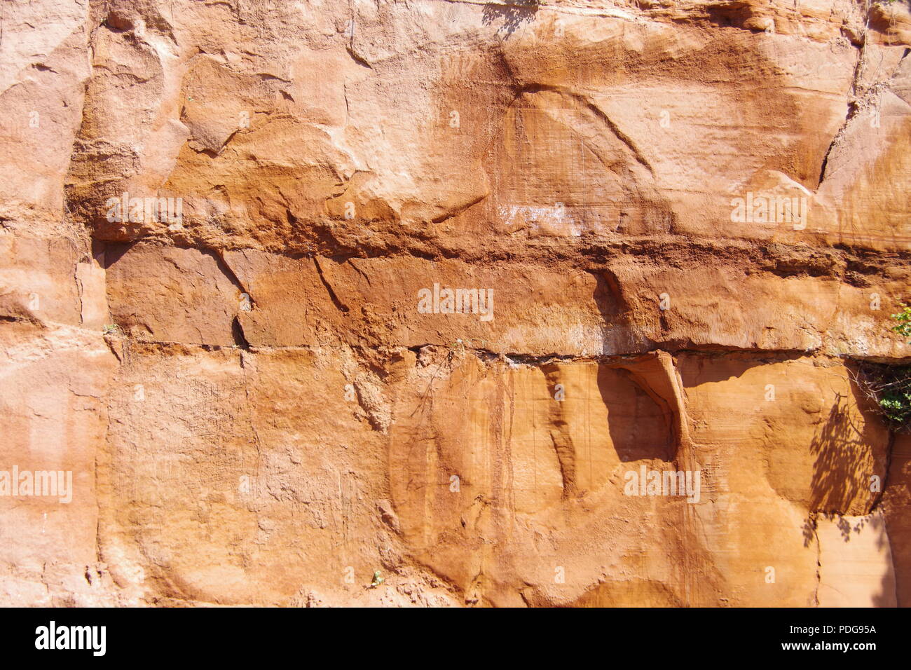 Red Sea Cliffs of Triassic Helsby Sandstone Formation, at Sidmouth ...