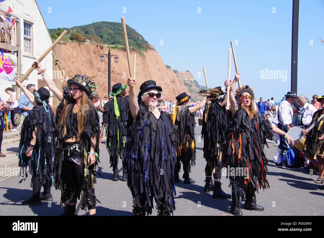 Wrecker Border Morris Dancers at Sidmouth Folk Festival, East Devon, UK ...