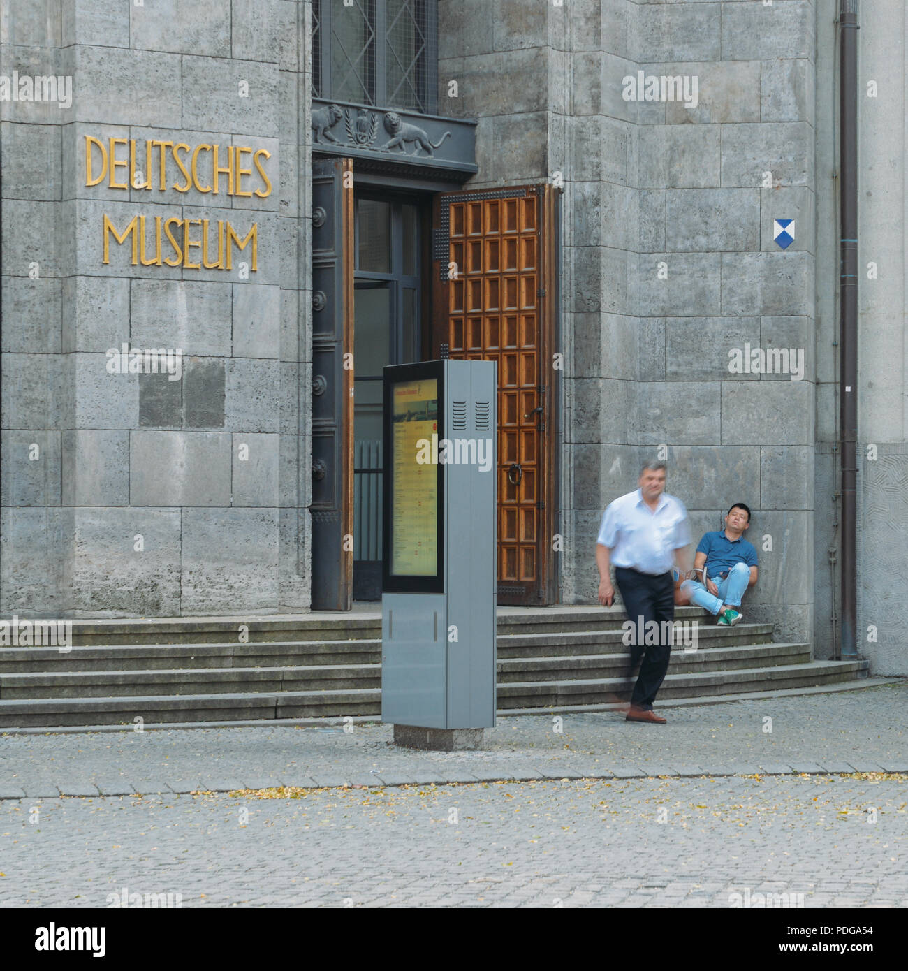 Munich, Germany - July 28, 2018: Entrance facade to the German Museum ...