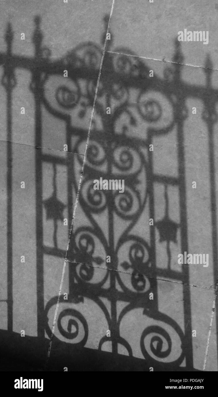 Wrought iron railings wrought iron railing shadows shadow Black and ...