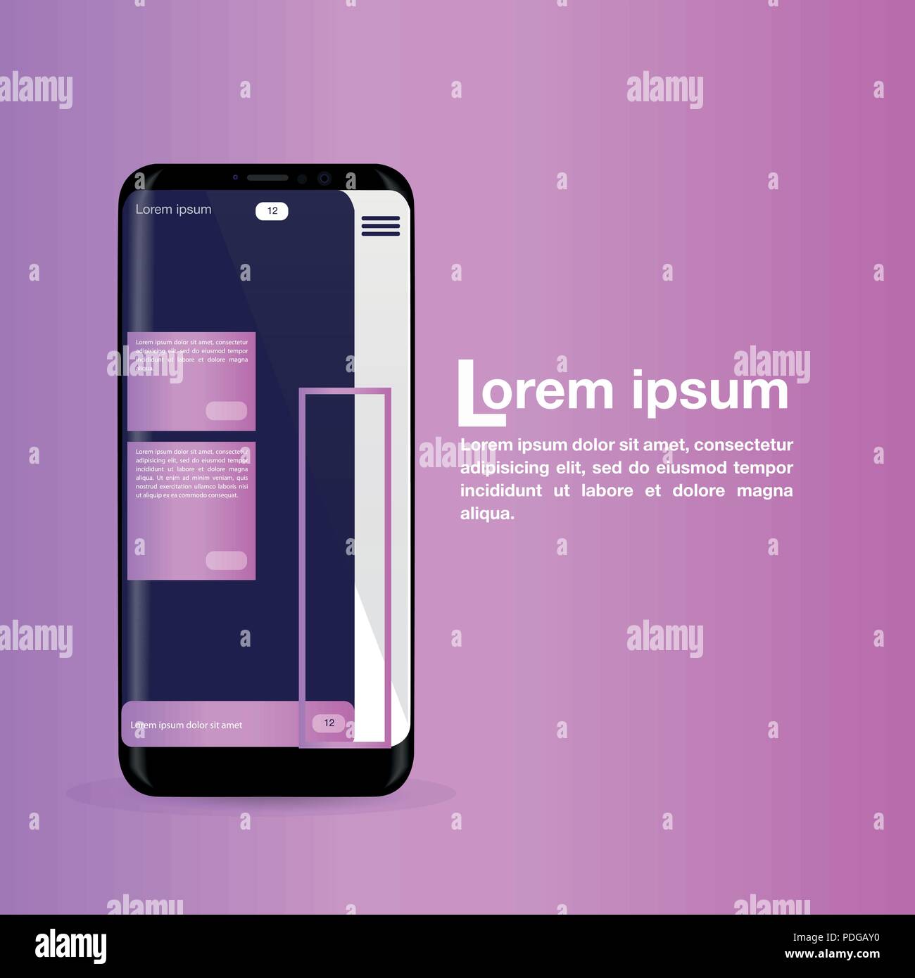 The concept of the application for a smartphone, color, vector Stock ...
