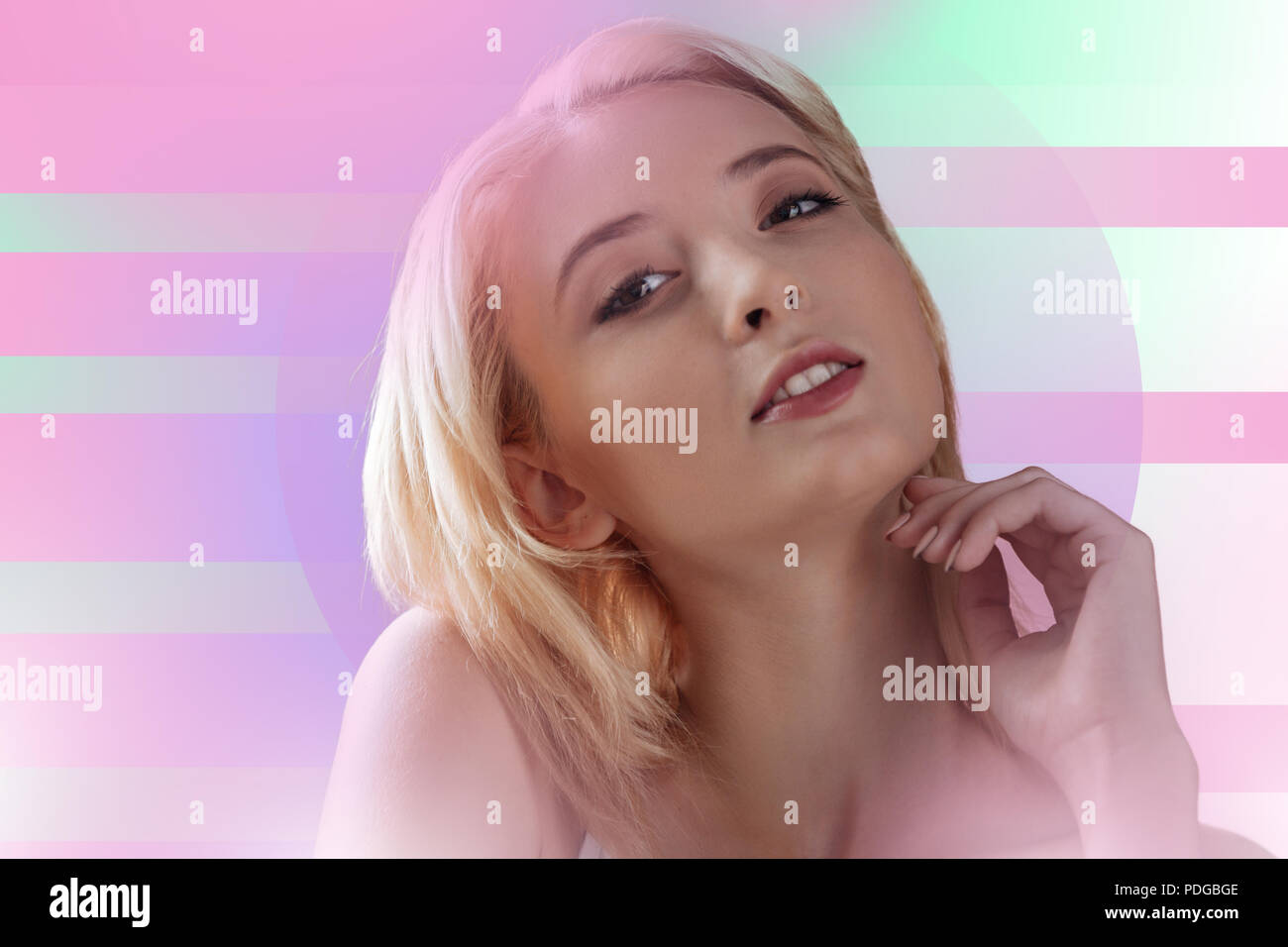 Beautiful model smiling while posing Beautiful mind Stock Photo - Alamy