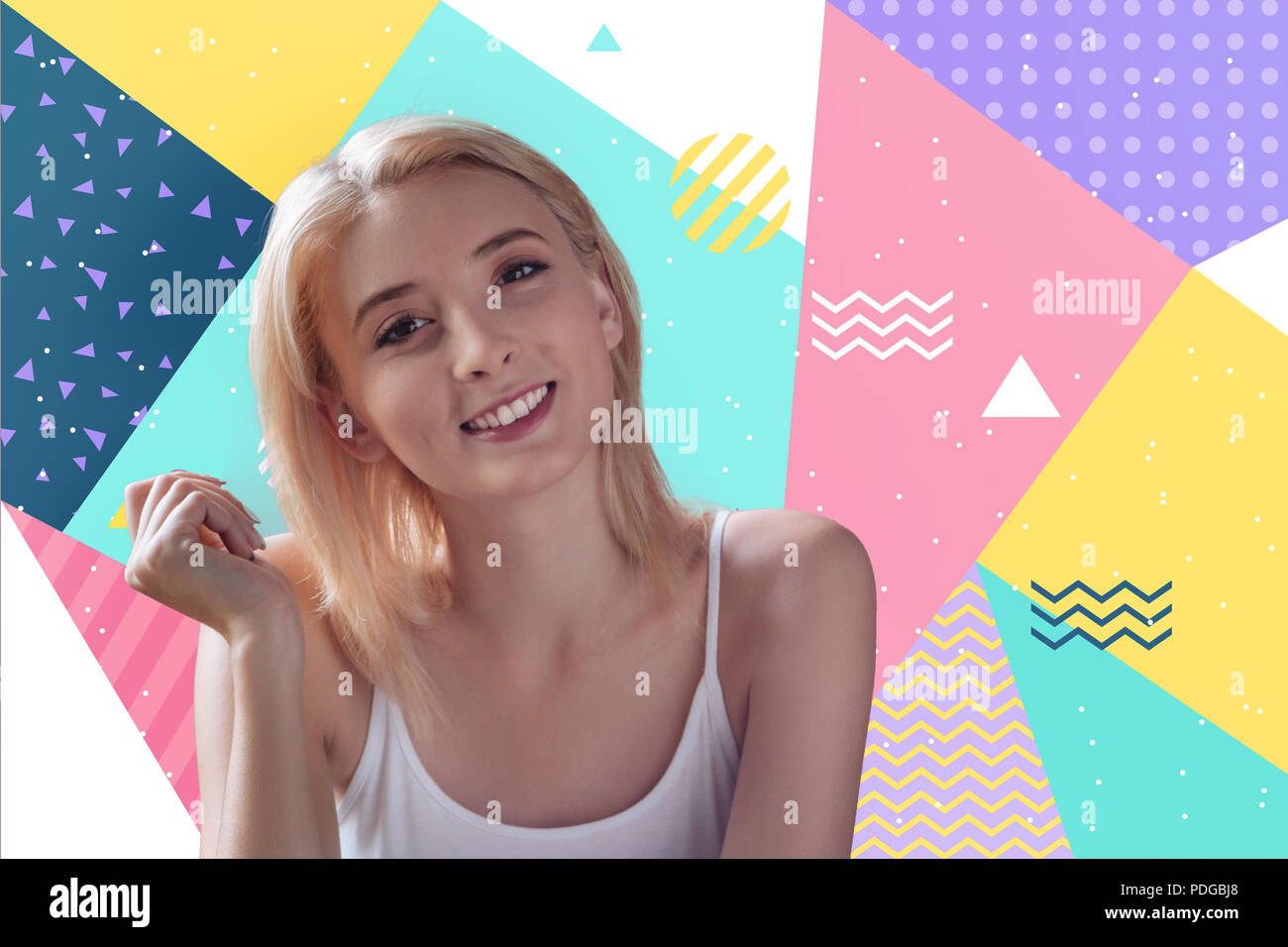 Happy and jolly woman fantasizing Beautiful mind Stock Photo - Alamy