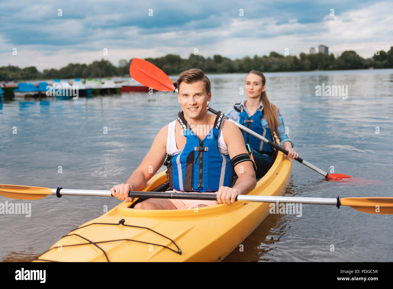 Athletic husband taking his woman for unexpected active date Stock ...