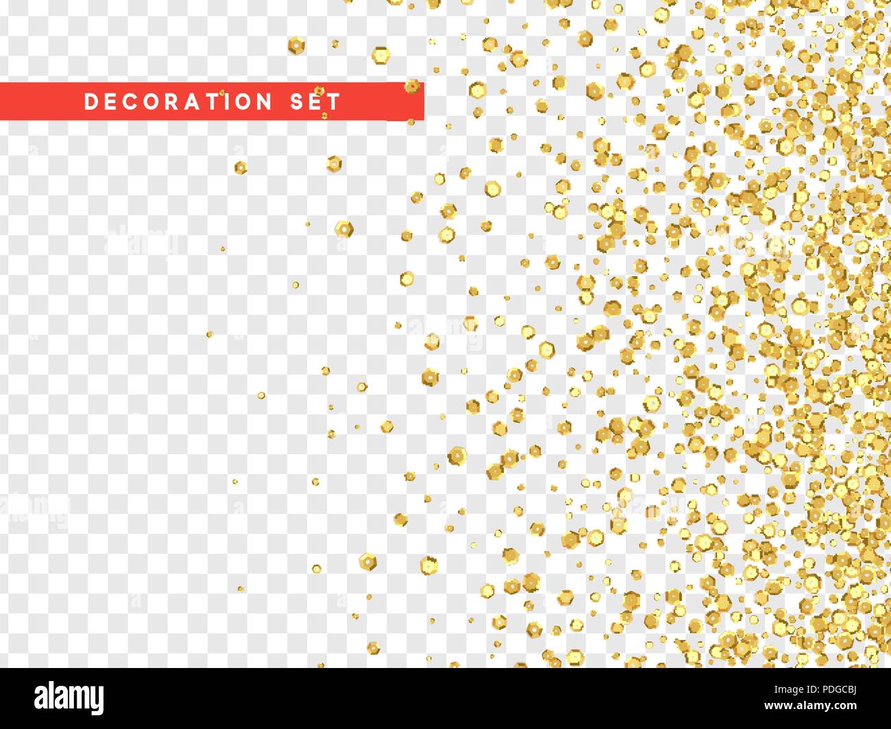 Gold sequins texture isolated with transparent background Stock Vector ...