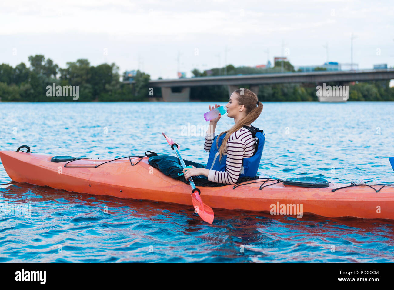 Woman drinking water, low angle hi-res stock photography and images - Alamy