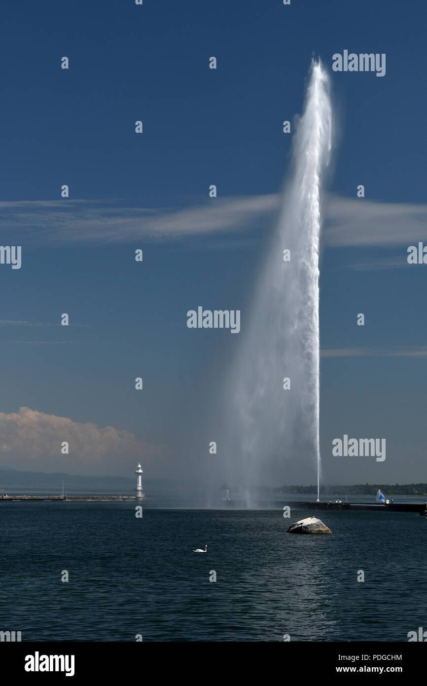 jet d'eau;fountain;lake geneva;switzerland Stock Photo - Alamy