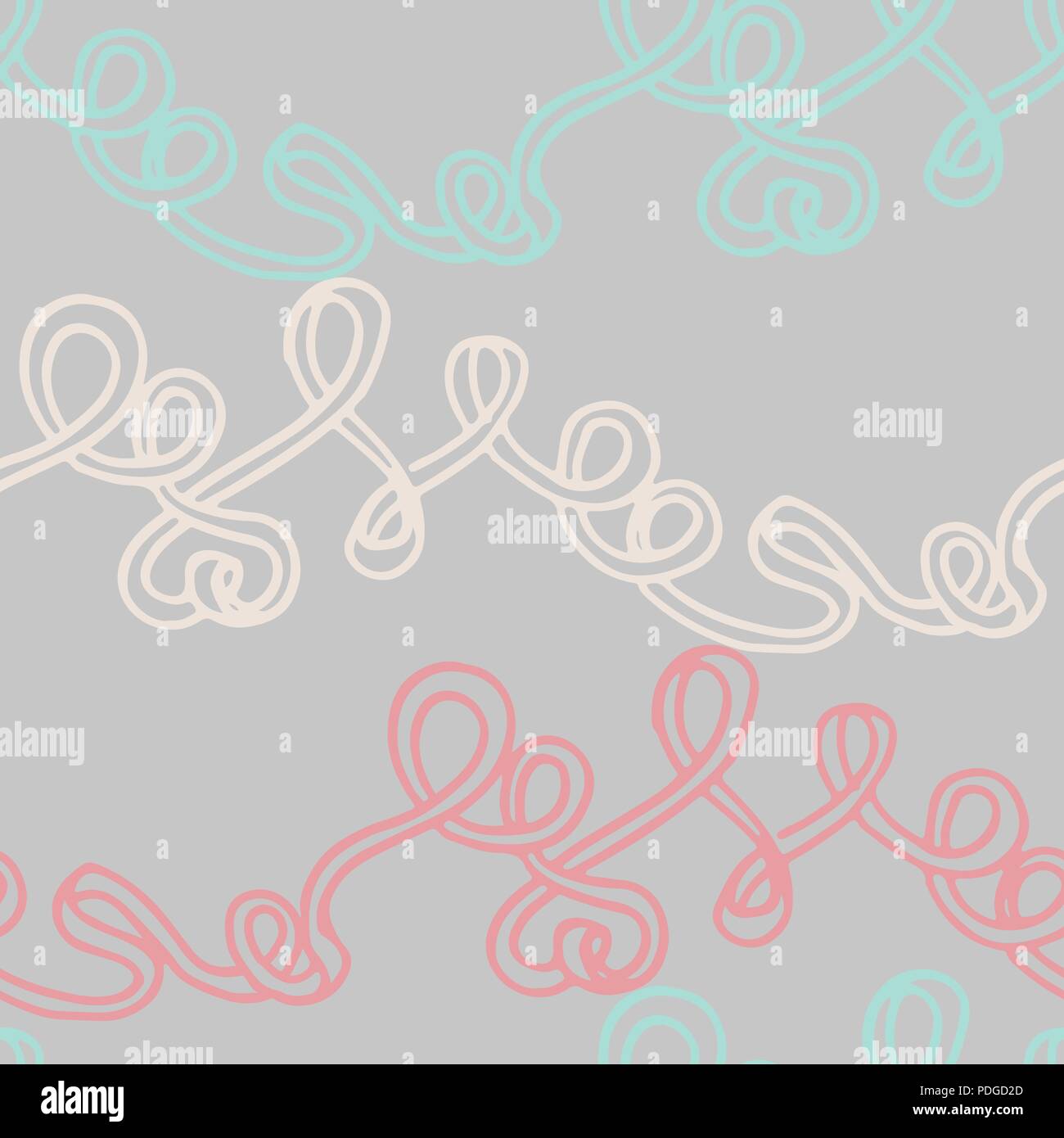 Seamless ribbon pattern. Doodle vector illustration Stock Vector Image ...