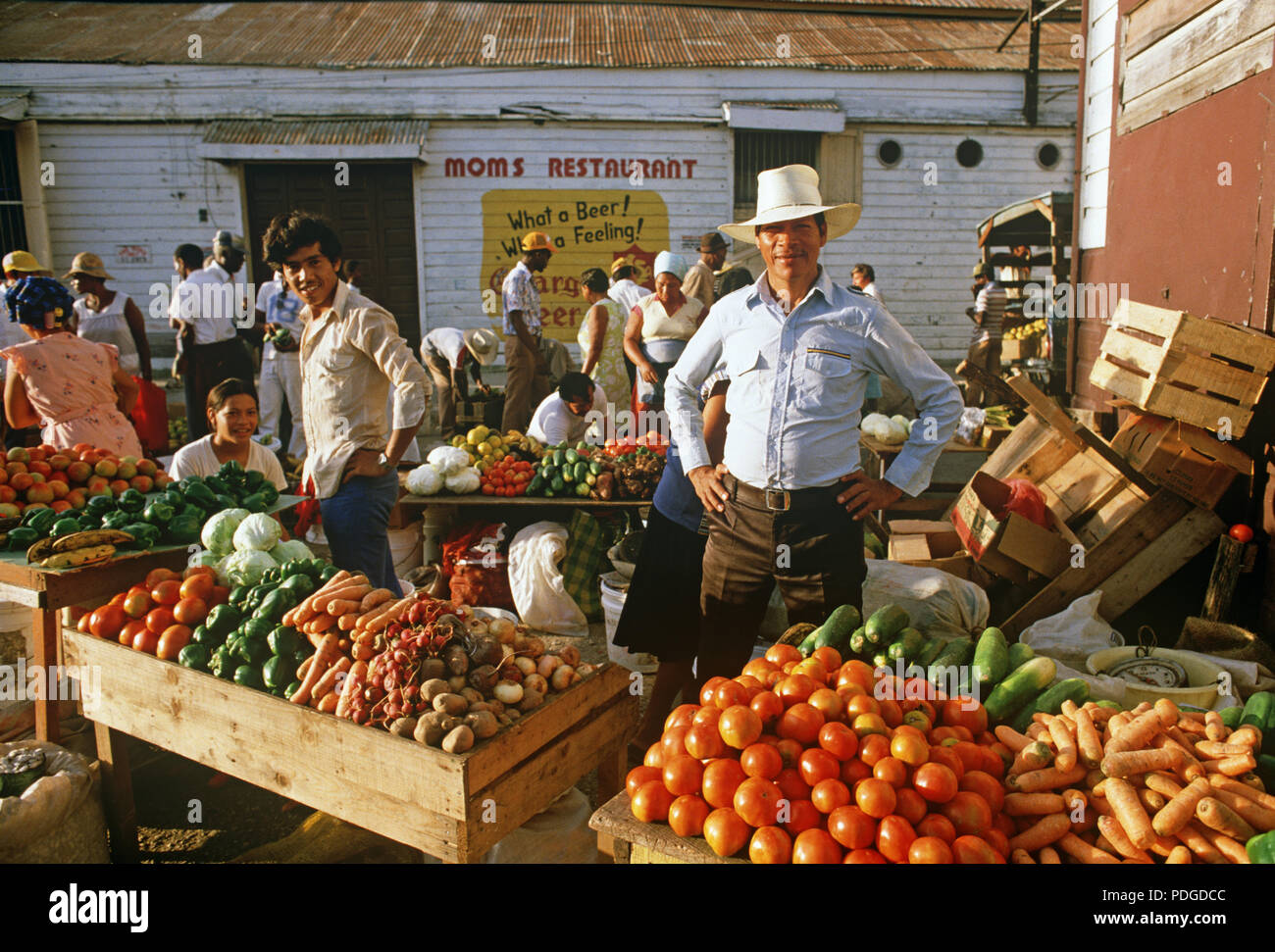 Belize City fruit and vegetable market, Belize, Central America ...