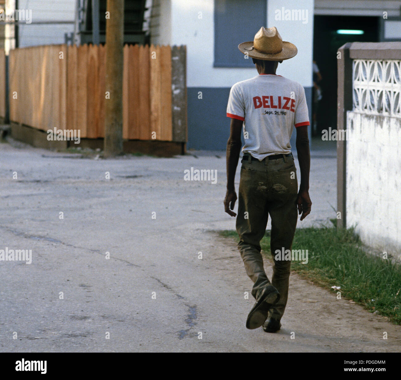 Man with Belize printed on T Shirt, Belize City, Belize, Central ...