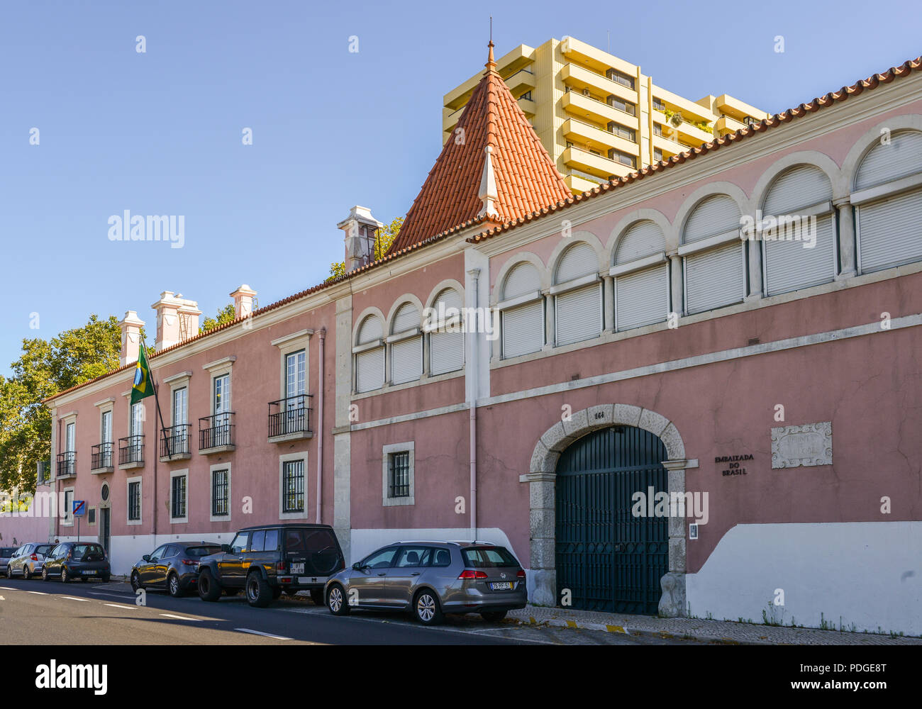 Lisbon, Portugal - August 8th, 2018: Outside facade of the Brazilian ...