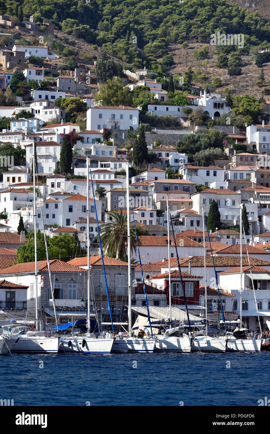 Hydra town in Hydra island, Greece Stock Photo - Alamy