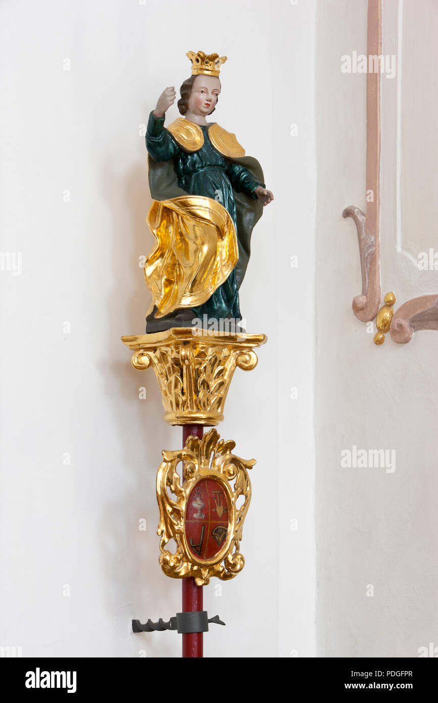 Neustadt an der Waldnaab, Pfarrkirche St. Georg, Barock, Zunftstange ...