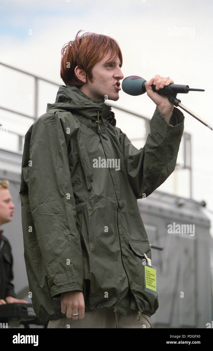 Menswear Johnny Dean BBC Radio 1 One Roadshow Blackpool lights switch ...