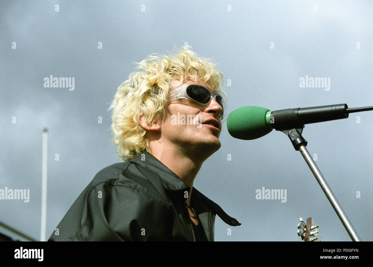 Dodgy band pop group BBC Radio 1 One Roadshow Blackpool lights switch ...