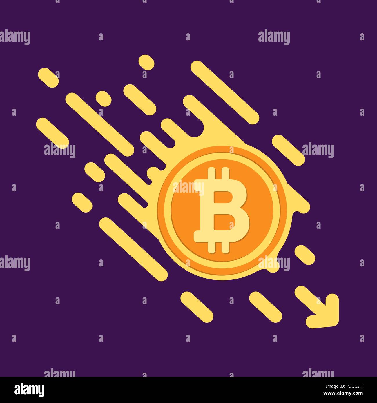 Bitcoin symbol in flat design for internet money. A symbol of crypto ...