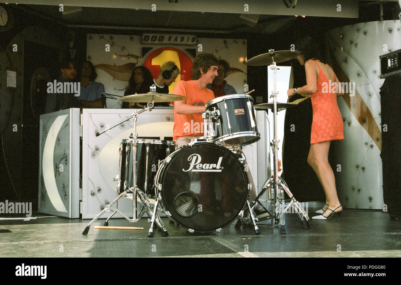 Supergrass Danny Goffey and Holly Samos BBC Radio One 1 Roadshow ...