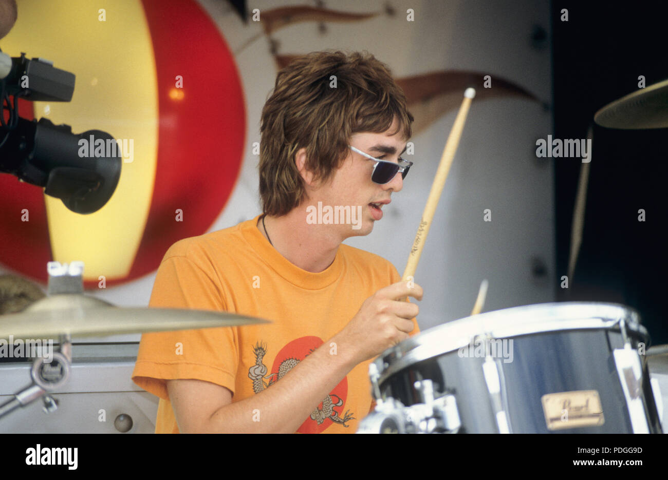 Supergrass danny goffey drums BBC Radio One 1 Roadshow Headland Hotel ...