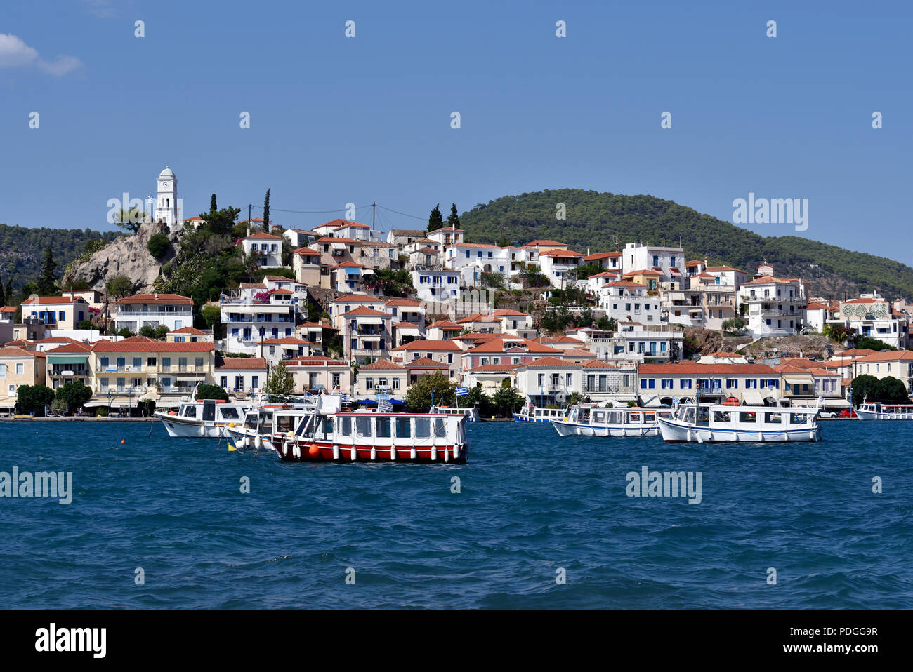 Poros town in Poros island, Greece Stock Photo - Alamy