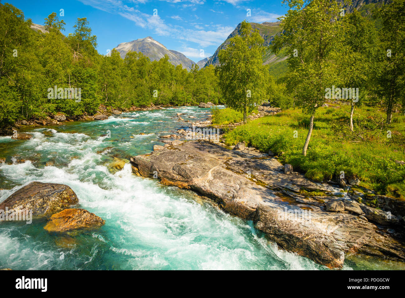 Beautiful mountain river near Trollstigen, Norway Stock Photo - Alamy