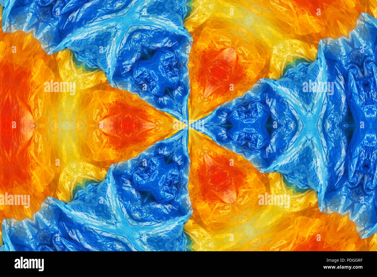 Plastic garbage and trash pollution, conceptual colorful abstract ...