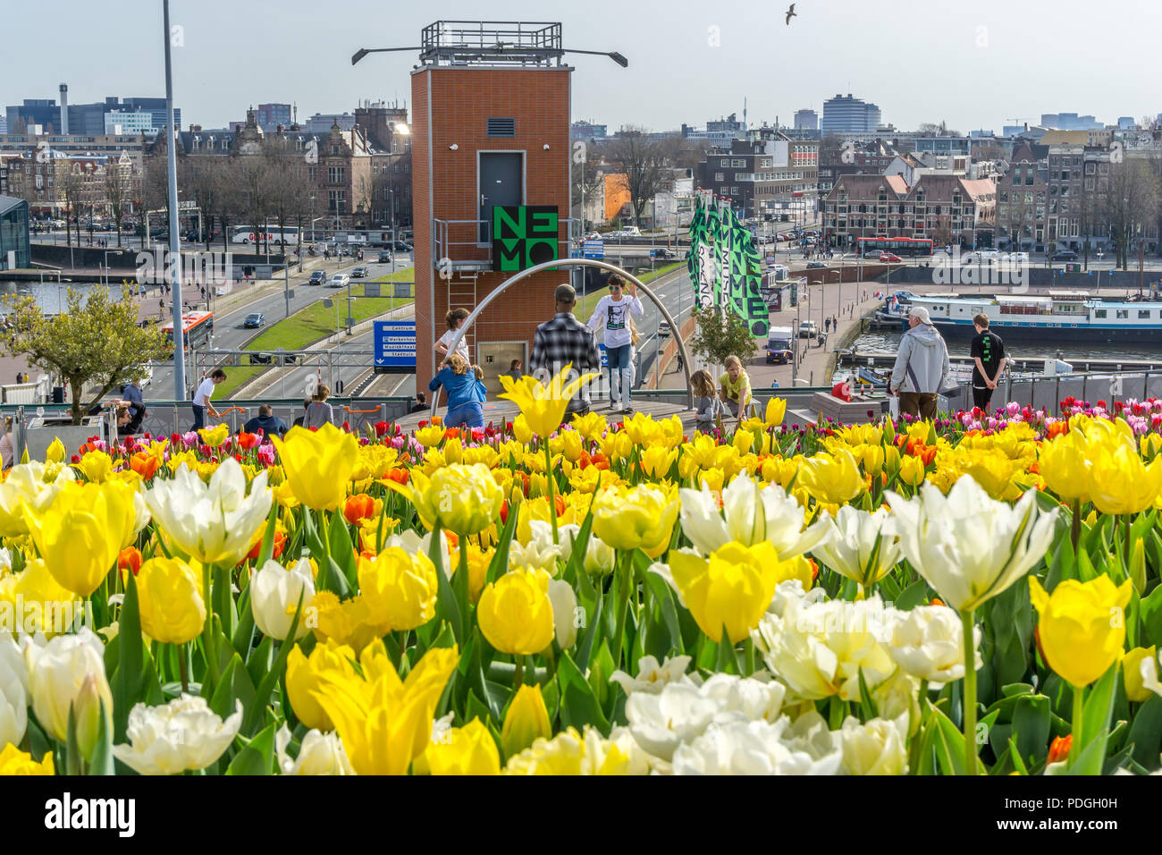The roof garden of the Nemo science museum, Amsterdam, Netherlands ...