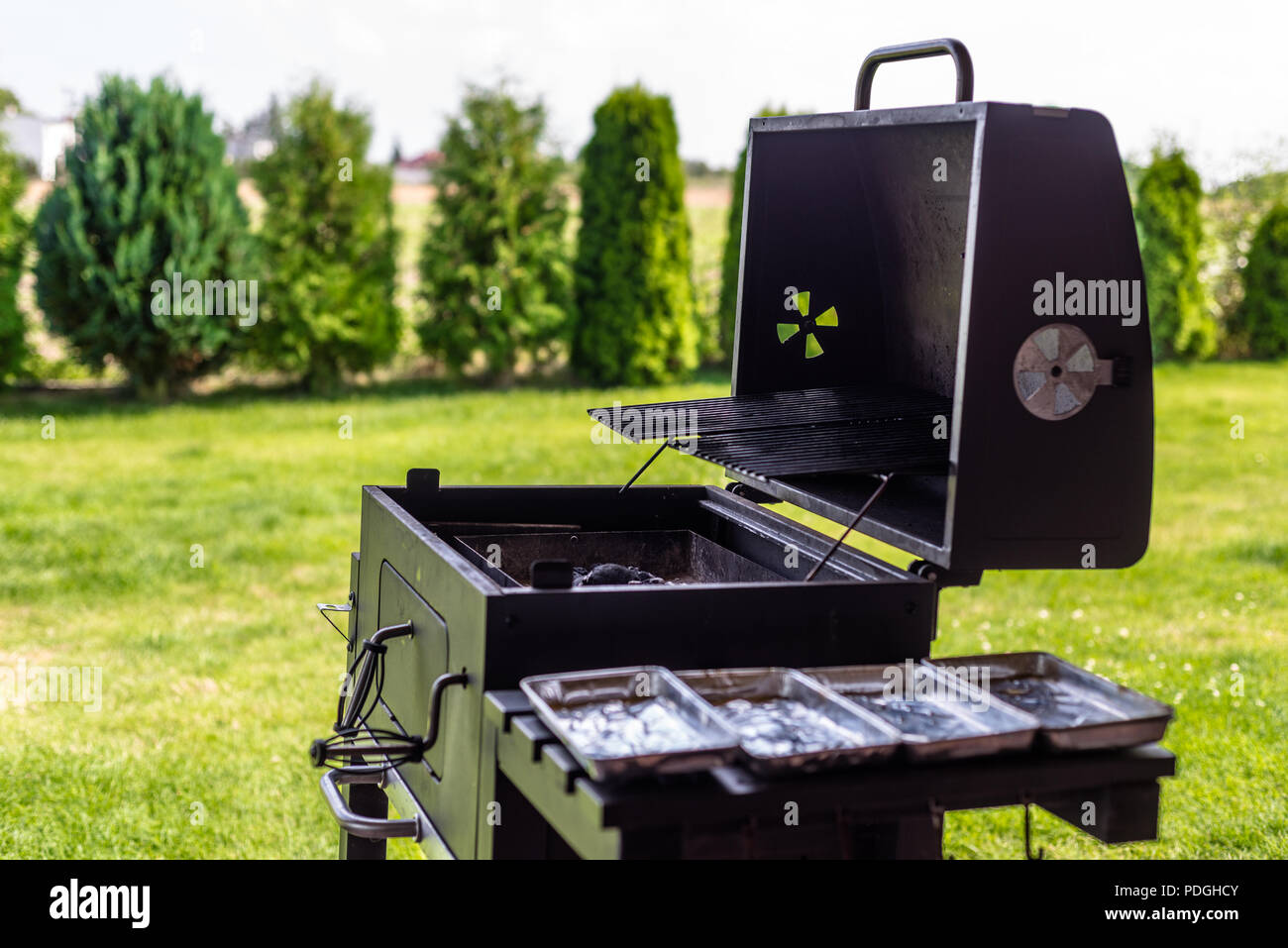 Barbeque in home garden inside hi-res stock photography and images - Alamy