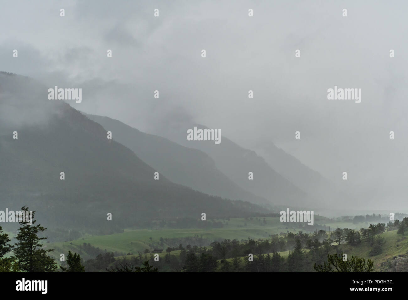 Layers of Mountains in Deep Fog in Western Wyoming Stock Photo - Alamy