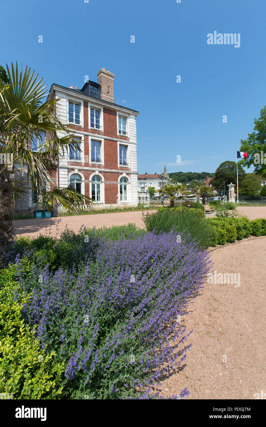 Town of Caudebec-en-Caux, France. Picturesque view of the 18th century ...