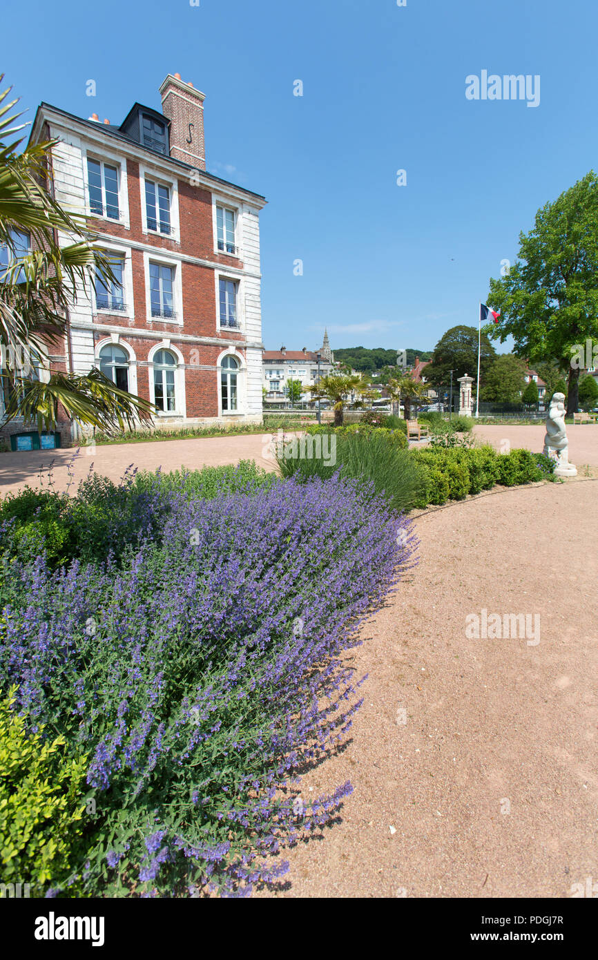 Town of Caudebec-en-Caux, France. Picturesque view of the 18th century ...
