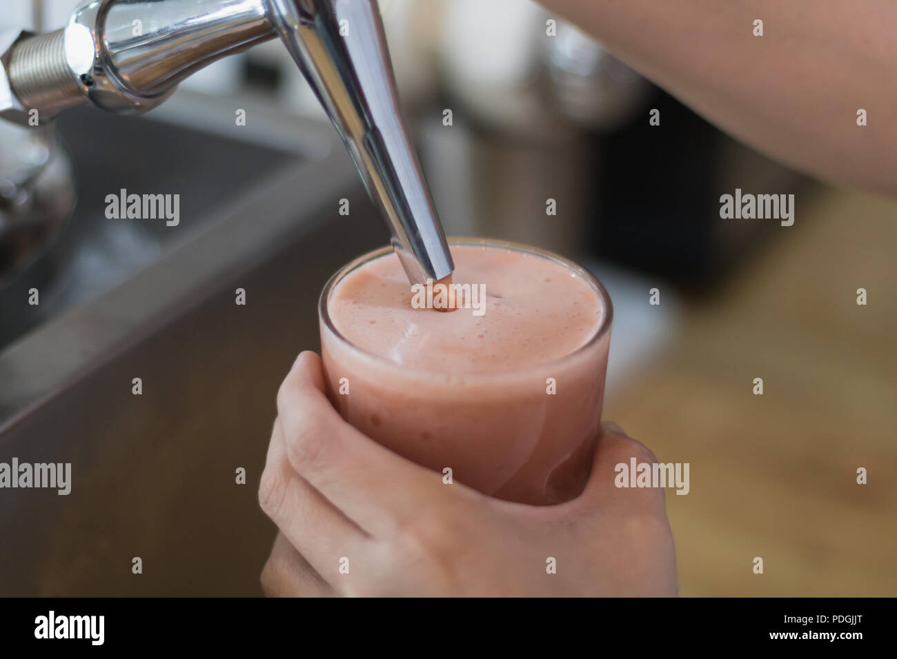 Nitro Cold Brew Mix berries Tea.Rose Pink Mixed berries tea Stock Photo ...